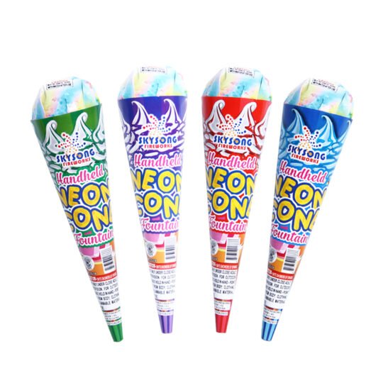 Handheld Neon Cone Fountain - Skysong Fireworks